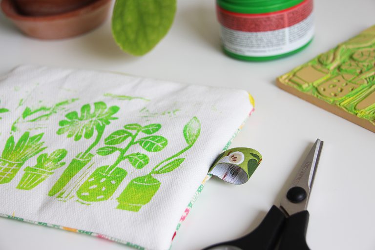 DIY: Soft Linoldruck, Pflanzenliebe und ein Täschchen für Krimskrams ...